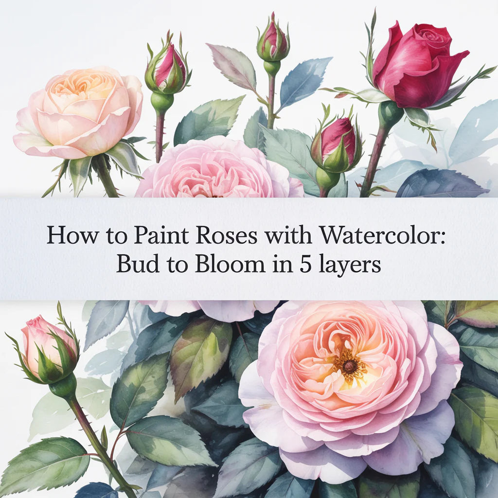 How to Paint Roses with Watercolor: Bud to Bloom in 5 Layers